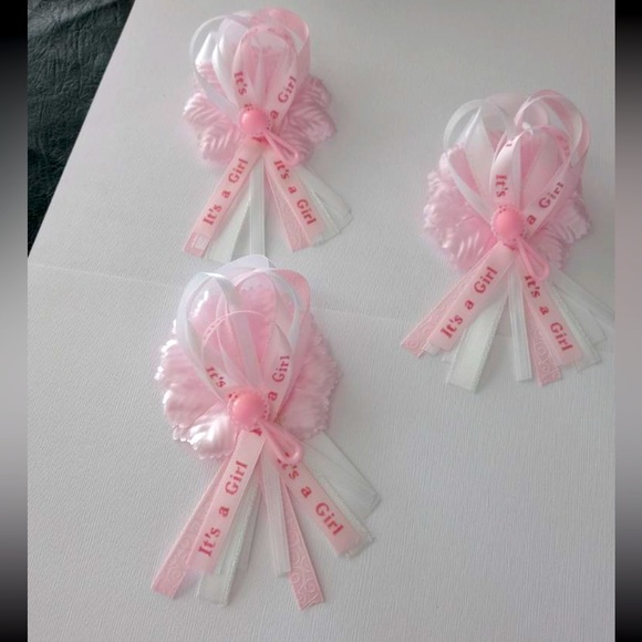 Hand Crafted | Party Supplies | 25 Its A Girl Baby Shower Corsages ...